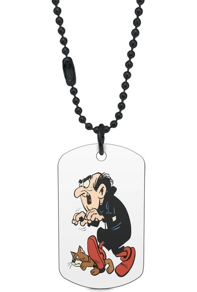 Hero Tasarım Şirinler Siyah Renk Künye / Kolye DFT4361