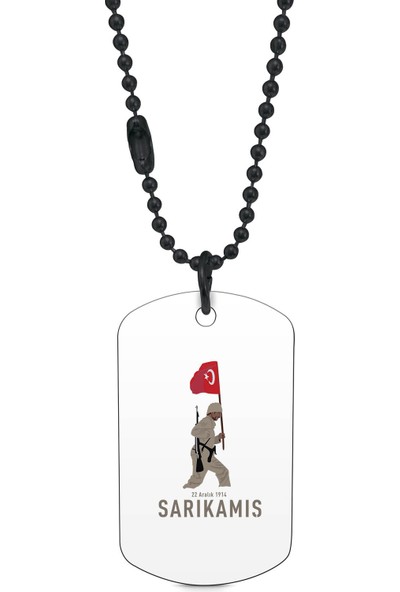 Hero Tasarım Sarıkamış Siyah Renk Künye / Kolye DFT500 Hero Tasarım Sarıkamış Siyah Renk Künye / Kolye DFT500