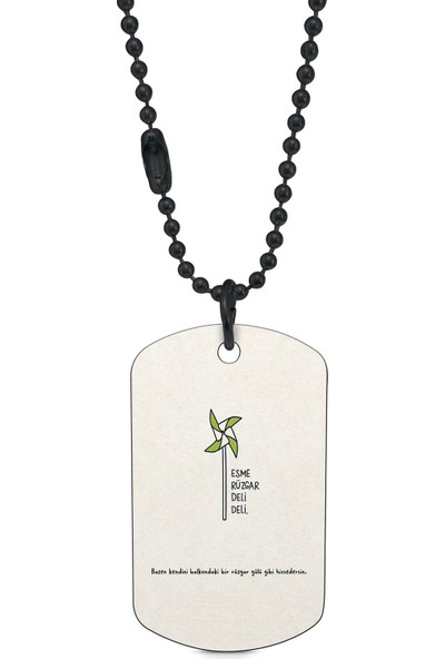 Hero Tasarım Esme Rüzgar Siyah Renk Künye / Kolye DFT5007