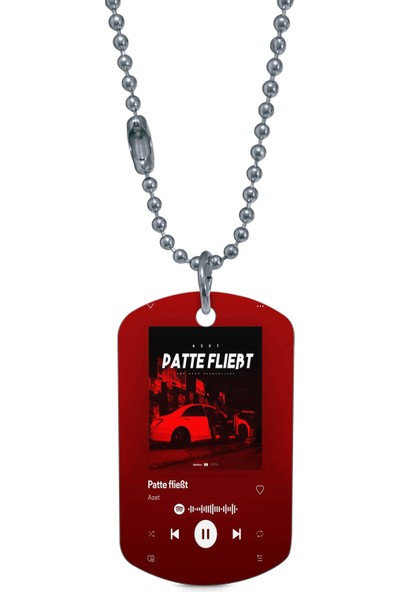 Hero Tasarım Patte Azet Spotify Karekodlu Gümüş Renk Künye / Kolye DFT2862