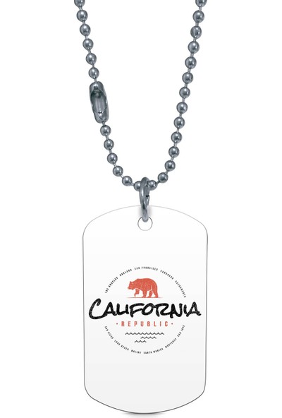 Hero Tasarım California Gümüş Renk Künye / Kolye DFT2293