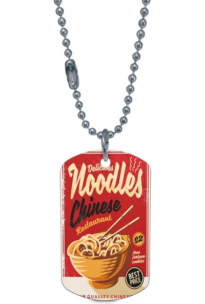 Hero Tasarım Çin Yemeği Gümüş Renk Künye / Kolye DFT537