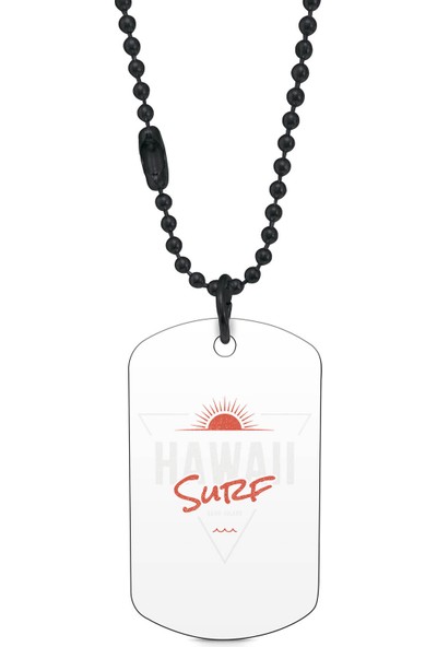 Hero Tasarım Hawaii Siyah Renk Künye / Kolye DFT2294