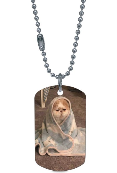 Hero Tasarım Kedi Gümüş Renk Künye / Kolye DFT3328