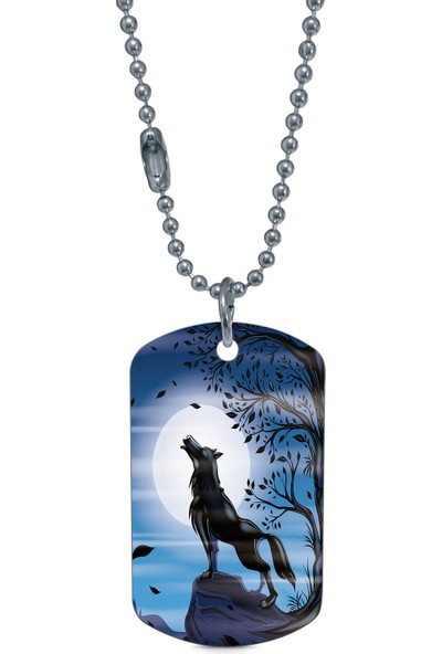 Hero Tasarım Uluyan Kurt Gümüş Renk Künye / Kolye DFT5530 Hero Tasarım Uluyan Kurt Gümüş Renk Künye / Kolye DFT5530