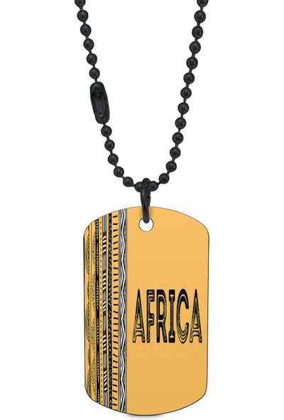 Hero Tasarım Africa Siyah Renk Künye / Kolye DFT4971