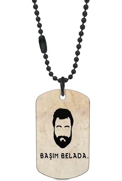 Hero Tasarım Başım Belada Siyah Renk Künye / Kolye DFT5010 Hero Tasarım Başım Belada Siyah Renk Künye / Kolye DFT5010