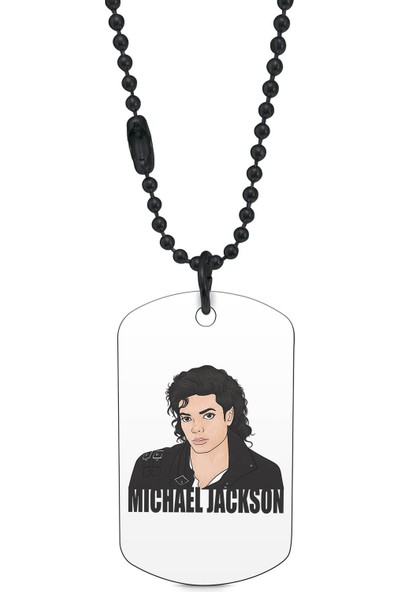 Hero Tasarım Michael Jackson Siyah Renk Künye / Kolye DFT1564