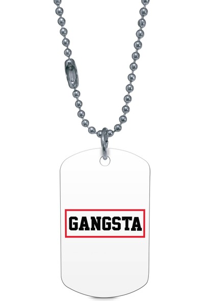 Hero Tasarım Gangsta Gümüş Renk Künye / Kolye DFT1678 Hero Tasarım Gangsta Gümüş Renk Künye / Kolye DFT1678