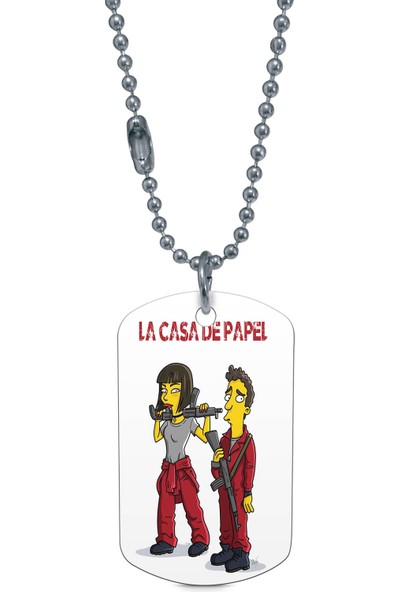 Hero Tasarım La Casa De Papel Gümüş Renk Künye / Kolye DFT4763