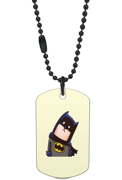 Hero Tasarım Batman Siyah Renk Künye / Kolye DFT4829 Hero Tasarım Batman Siyah Renk Künye / Kolye DFT4829