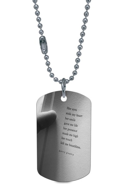 Hero Tasarım Sözler Gümüş Renk Künye / Kolye DFT3323