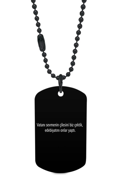 Hero Tasarım Muhsin Yazıcıoğlu Siyah Renk Künye / Kolye DFT5582