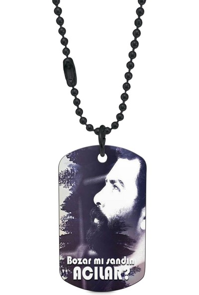 Hero Tasarım Ahmet Kaya Siyah Renk Künye / Kolye DFT3244