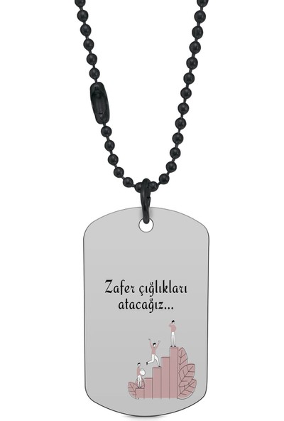 Hero Tasarım Motivasyon Siyah Renk Künye / Kolye DFT2468 Hero Tasarım Motivasyon Siyah Renk Künye / Kolye DFT2468