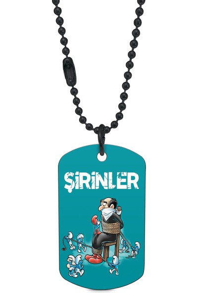 Hero Tasarım Şirinler Siyah Renk Künye / Kolye DFT4363