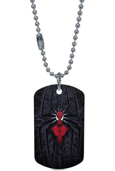 Hero Tasarım Örümcek Adam Gümüş Renk Künye / Kolye DFT4252