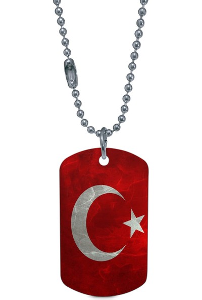 Hero Tasarım Ay Yıldız Gümüş Renk Künye / Kolye DFT5525