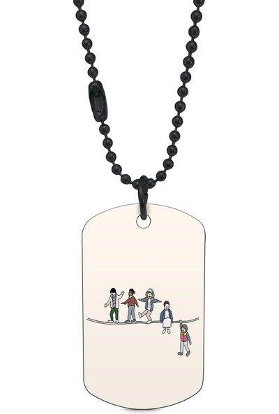 Hero Tasarım Ip Cambazları Siyah Renk Künye / Kolye DFT3921