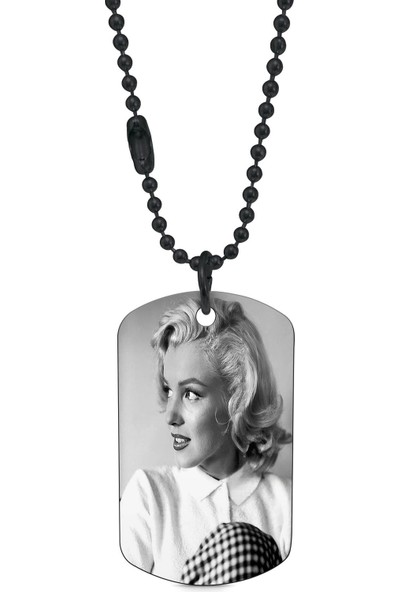 Hero Tasarım Marilyn Monroe Siyah Renk Künye / Kolye DFT3722