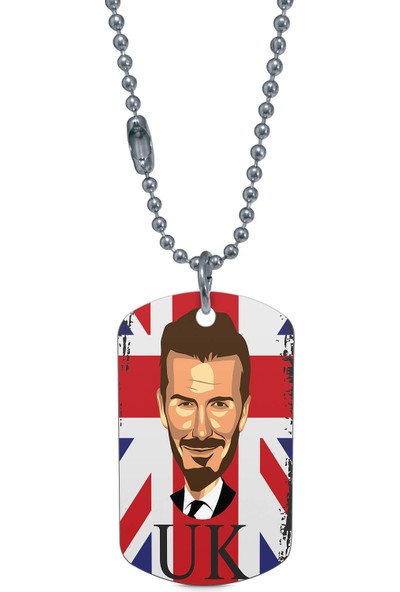 Hero Tasarım David Beckham Gümüş Renk Künye / Kolye DFT4427 Hero Tasarım David Beckham Gümüş Renk Künye / Kolye DFT4427