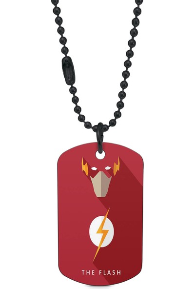 Hero Tasarım The Flash Siyah Renk Künye / Kolye DFT5732 Hero Tasarım The Flash Siyah Renk Künye / Kolye DFT5732