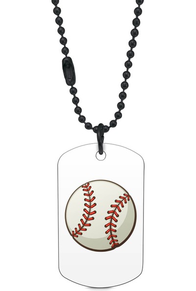 Hero Tasarım Beyzbol Topu Siyah Renk Künye / Kolye DFT2104