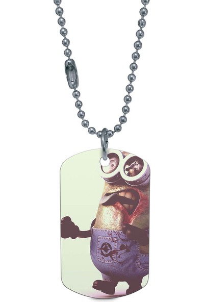 Hero Tasarım Minyonlar Gümüş Renk Künye / Kolye DFT4878