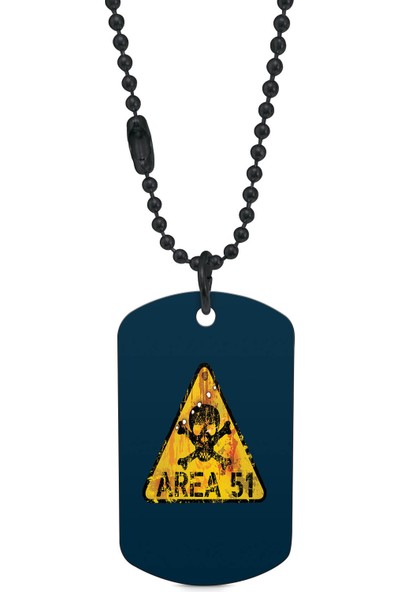 Hero Tasarım Area 51 Siyah Renk Künye / Kolye DFT5286