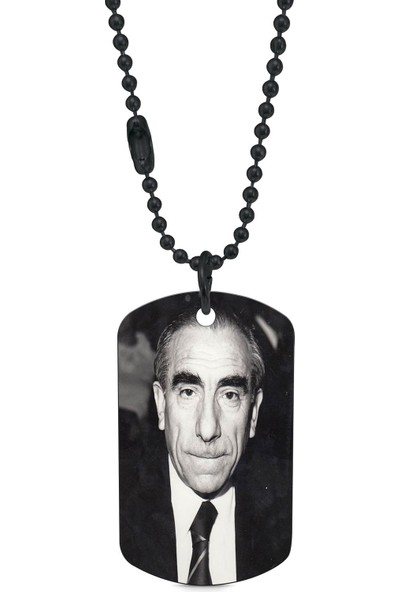 Hero Tasarım Alparslan Türkeş Siyah Renk Künye / Kolye DFT5615