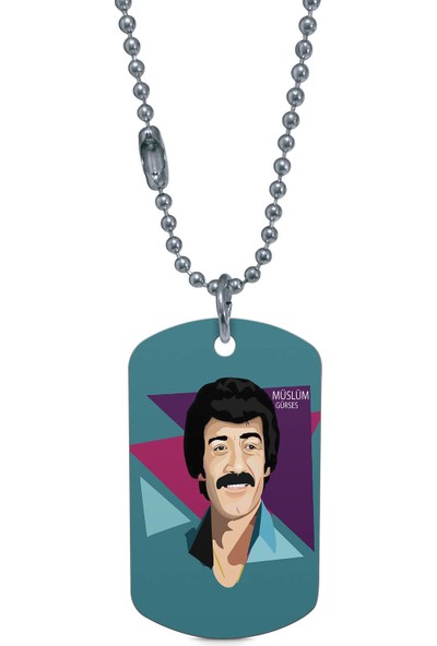 Hero Tasarım Müslüm Gürses Gümüş Renk Künye / Kolye DFT5088 Hero Tasarım Müslüm Gürses Gümüş Renk Künye / Kolye DFT5088