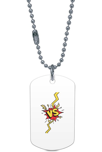 Hero Tasarım Fighting Gümüş Renk Künye / Kolye DFT2083 Hero Tasarım Fighting Gümüş Renk Künye / Kolye DFT2083