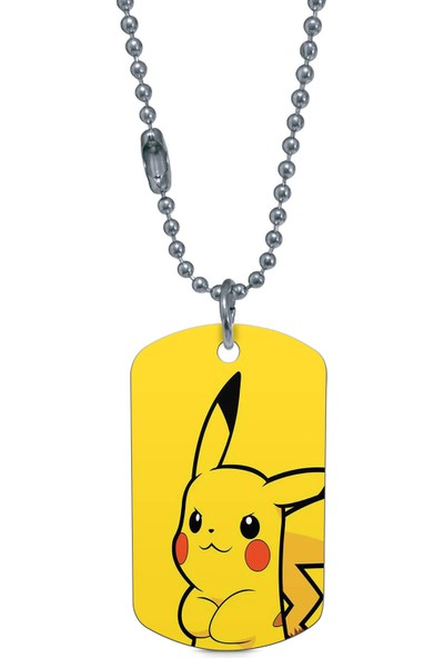 Hero Tasarım Pikaçu Gümüş Renk Künye / Kolye DFT4126