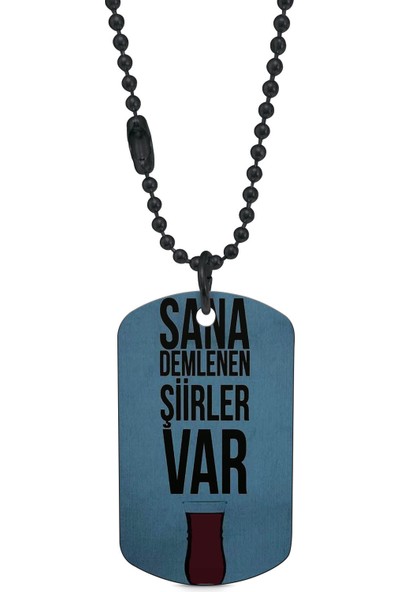 Hero Tasarım Şiirler Var Siyah Renk Künye / Kolye DFT4202 Hero Tasarım Şiirler Var Siyah Renk Künye / Kolye DFT4202