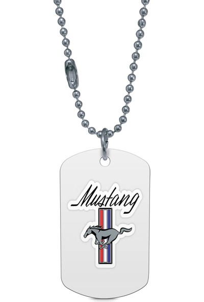 Hero Tasarım Mustang Gümüş Renk Künye / Kolye DFT5754