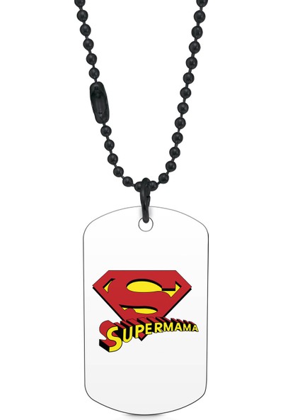 Hero Tasarım Superman Siyah Renk Künye / Kolye DFT420
