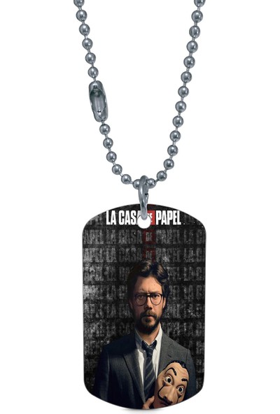 Hero Tasarım La Casa De Papel El-Profesor Gümüş Renk Künye / Kolye DFT2749 Hero Tasarım La Casa De Papel El-Profesor Gümüş Renk Künye / Kolye DFT2749