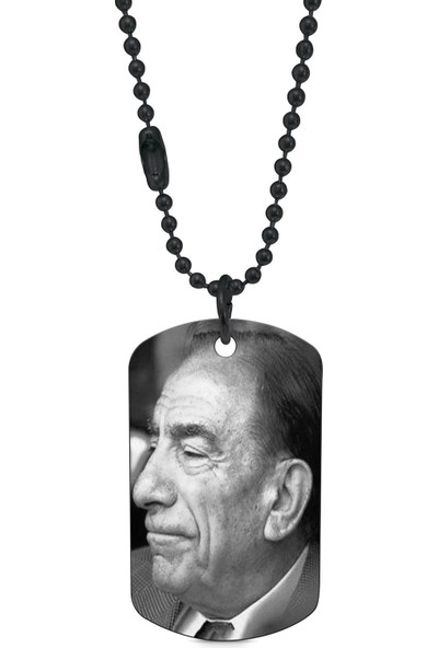 Hero Tasarım Alparslan Türkeş Siyah Renk Künye / Kolye DFT3764