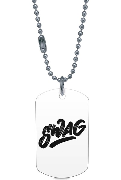Hero Tasarım Swag Gümüş Renk Künye / Kolye DFT1602