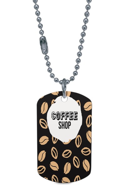 Hero Tasarım Coffee Shop Gümüş Renk Künye / Kolye DFT613 Hero Tasarım Coffee Shop Gümüş Renk Künye / Kolye DFT613