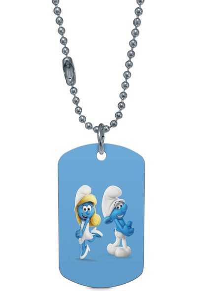 Hero Tasarım Şirinler Gümüş Renk Künye / Kolye DFT4744