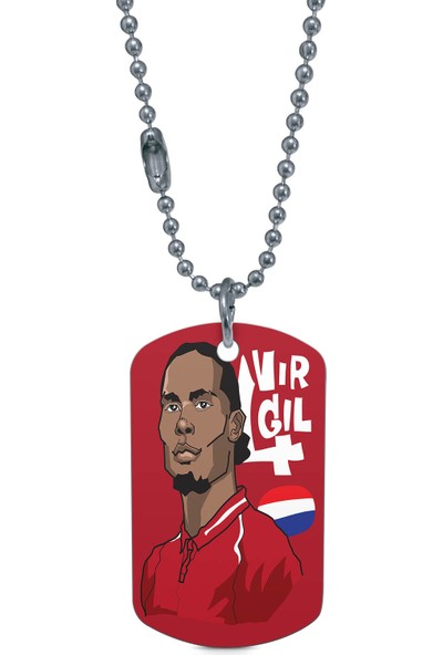 Hero Tasarım Virgil Van Dijk Gümüş Renk Künye / Kolye DFT4456