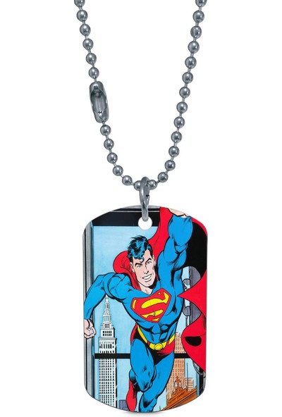 Hero Tasarım Superman Gümüş Renk Künye / Kolye DFT4176