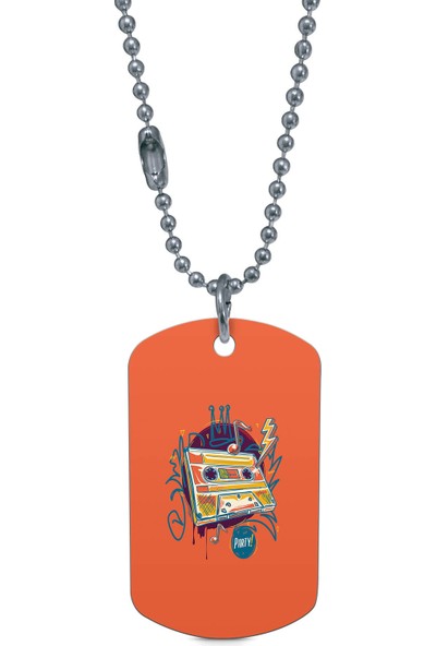 Hero Tasarım Music Party Gümüş Renk Künye / Kolye DFT5344