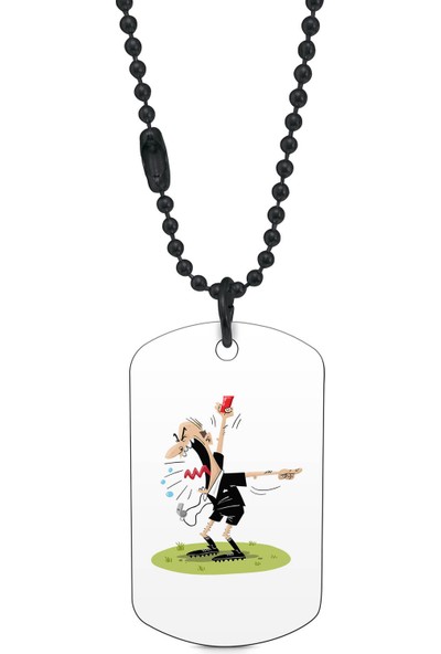 Hero Tasarım Hakem Siyah Renk Künye / Kolye DFT1183