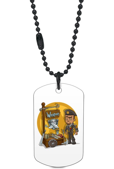 Hero Tasarım Weapon Siyah Renk Künye / Kolye DFT1330 Hero Tasarım Weapon Siyah Renk Künye / Kolye DFT1330