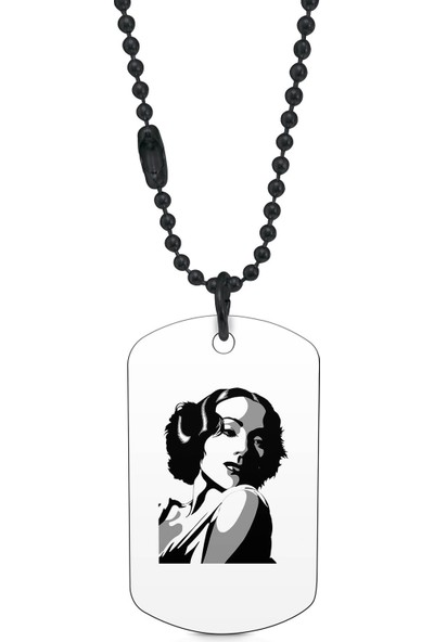 Hero Tasarım Woman Siyah Renk Künye / Kolye DFT266