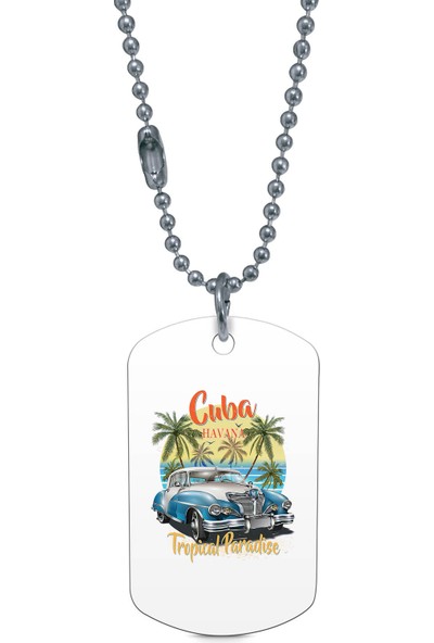 Hero Tasarım Cuba Gümüş Renk Künye / Kolye DFT2289