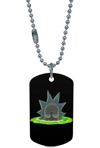 Hero Tasarım Rick And Morty Gümüş Renk Künye / Kolye DFT3673 Hero Tasarım Rick And Morty Gümüş Renk Künye / Kolye DFT3673
