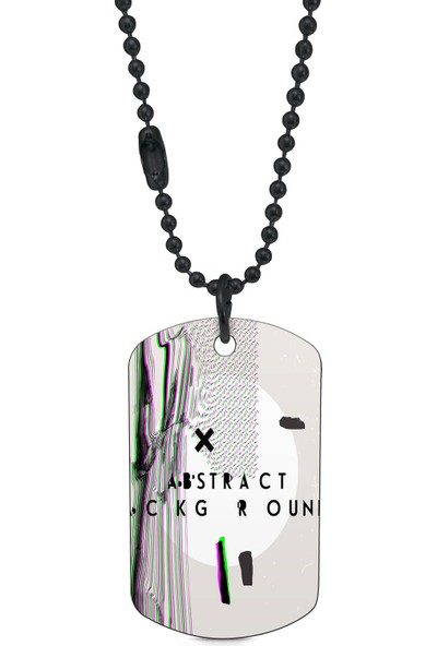 Hero Tasarım Abstract Siyah Renk Künye / Kolye DFT5269